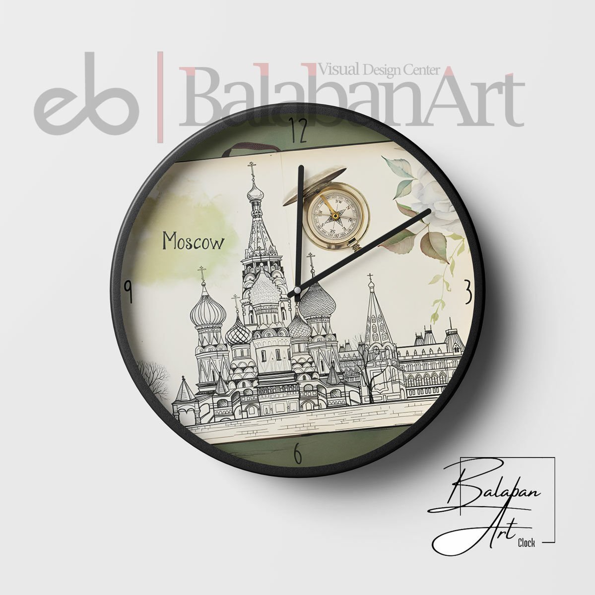 Moscow Moskova Clock Baskılı Saat Büyük Boy Duvar Saati 750,00 TL